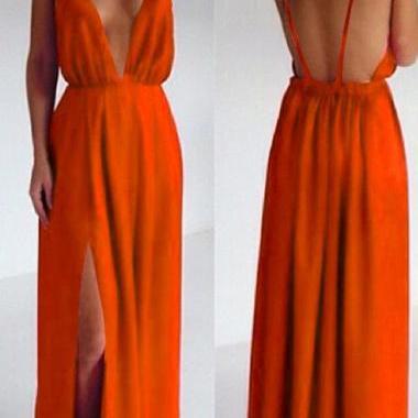 Split Front Maxi Dress In Black on Luulla