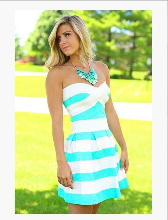 2015 Summer Fashion Striped Dress on Luulla